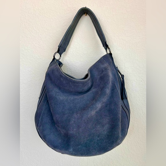 Moda Luxe | Bags | Moda Luxe Daniella Hobo Bag Navy Blue Suede Leather ...